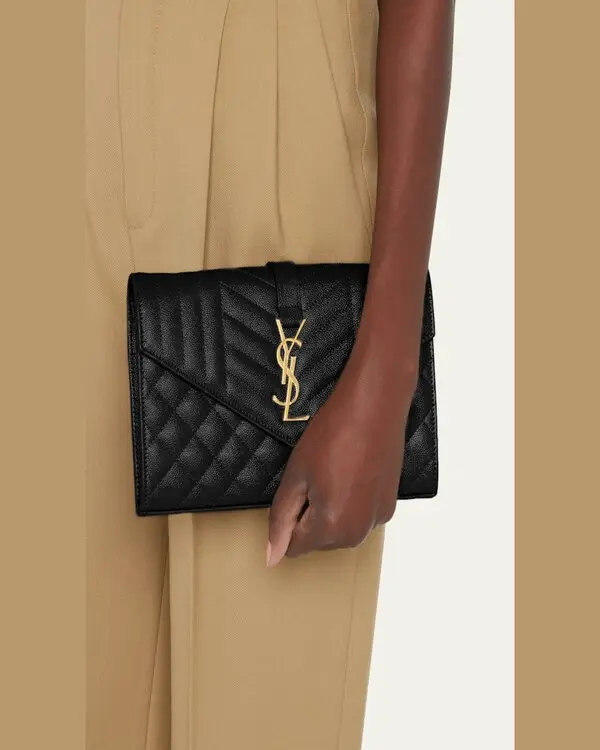 Saint Laurent Envelope Clutch Bag - Nero