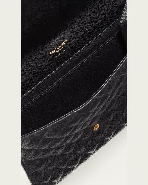 Saint Laurent Envelope Clutch Bag - Nero