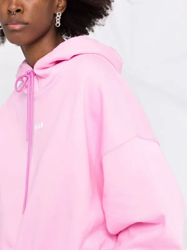MSGM Logo-print Hoodie - Pink