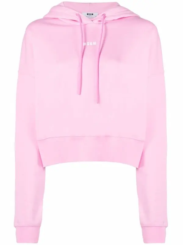 MSGM Logo-print Hoodie - Pink