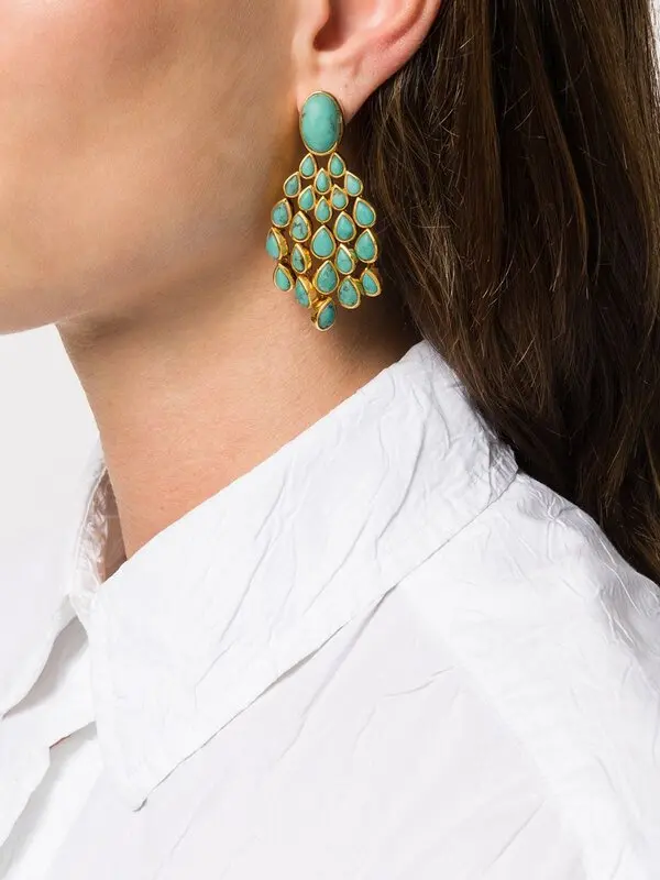 AURÉLIE BIDERMANN Cherokee Turquoise Drop Earrings