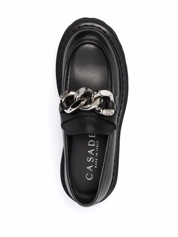 Casadei Chain-detail Chunky Leather Loafers
