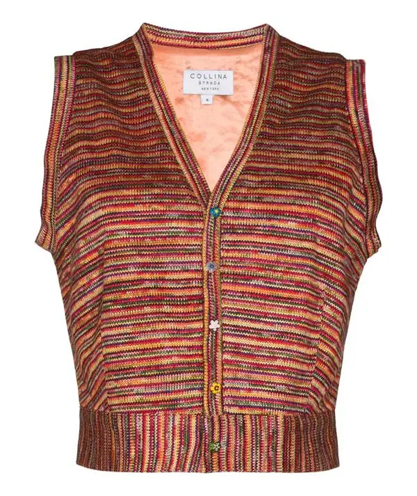 Collina Strada Stripe-pattern V-neck Vest