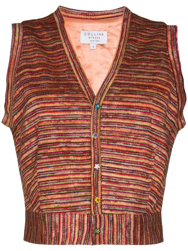 Collina Strada Stripe-pattern V-neck Vest
