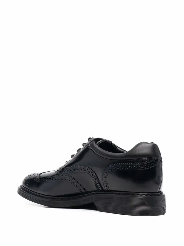 Hogan Leather Lace-up Oxford Shoes - Black