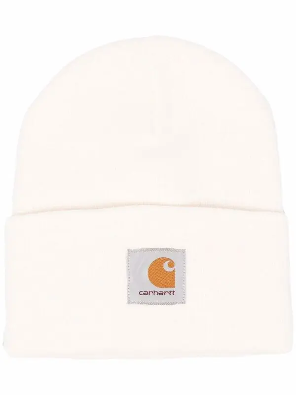 Carhartt Work In Progress Logo-patch Beanie - White