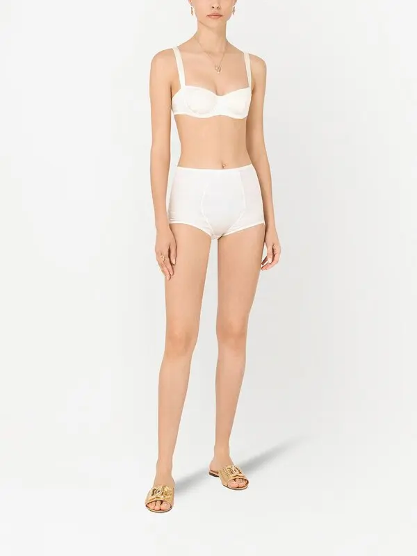 Dolce & Gabbana High-waisted Satin Briefs - White