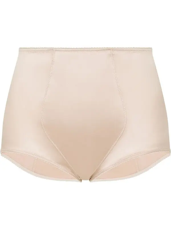 Dolce & Gabbana High-waisted Satin Briefs - Neutrals