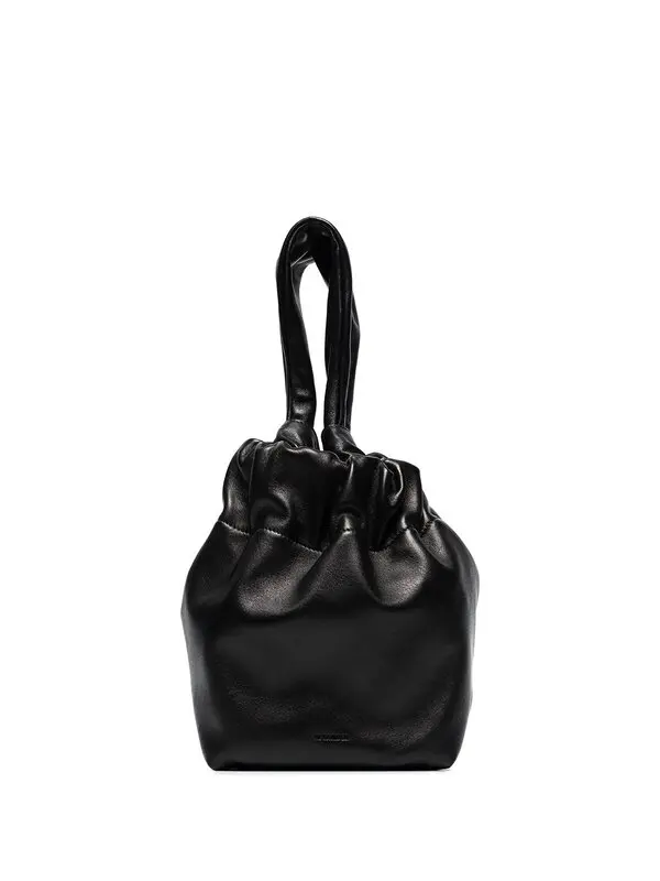 JIL SANDER Drawstring Leather Clutch Bag