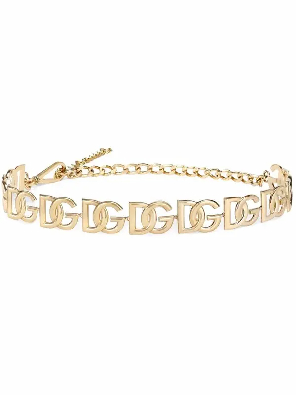 Dolce & Gabbana Dg Logo Chain Belt - Gold