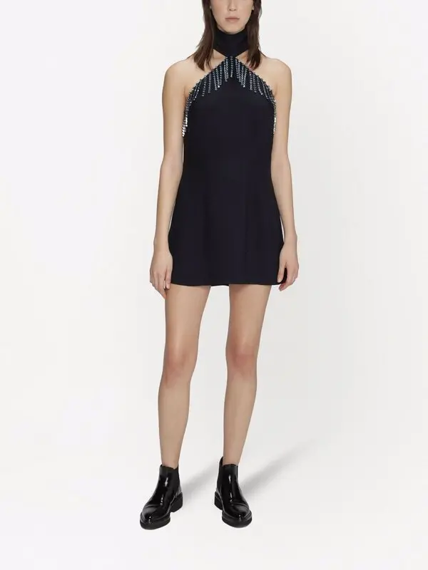 CHRISTOPHER KANE Crystal-trim Halterneck Dress