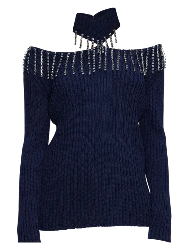 CHRISTOPHER KANE Crystal-embellished Virgin Wool Jumper