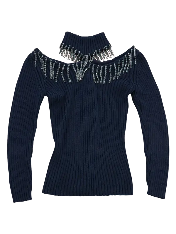 CHRISTOPHER KANE Crystal-embellished Virgin Wool Jumper