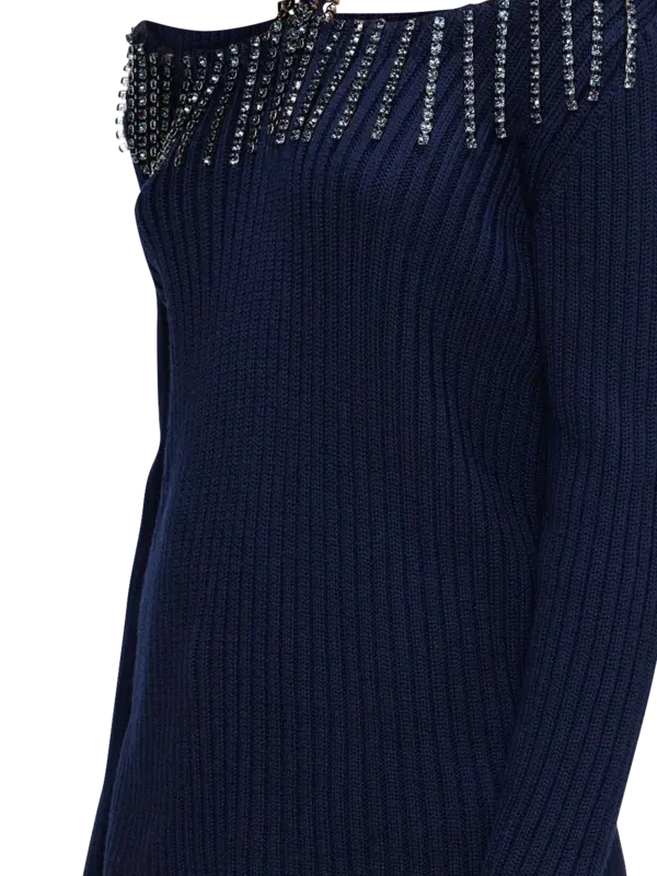 CHRISTOPHER KANE Crystal-embellished Virgin Wool Jumper