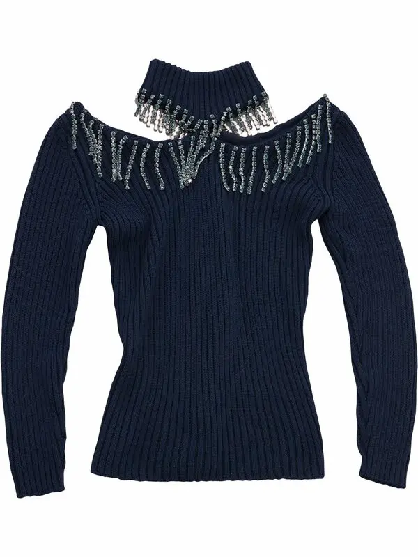 CHRISTOPHER KANE Crystal-embellished Virgin Wool Jumper