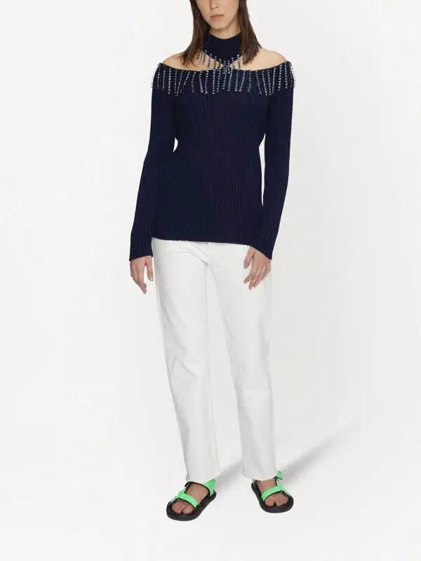 CHRISTOPHER KANE Crystal-embellished Virgin Wool Jumper
