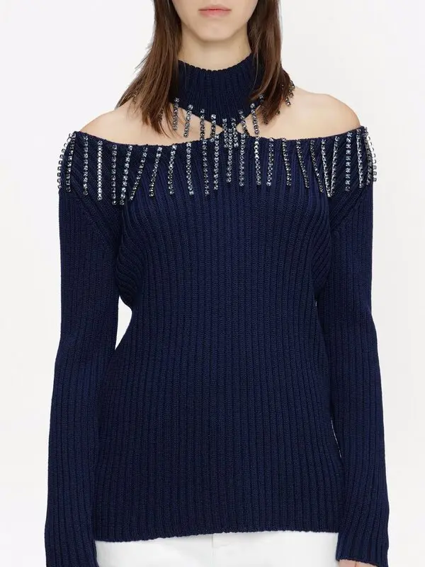 CHRISTOPHER KANE Crystal-embellished Virgin Wool Jumper