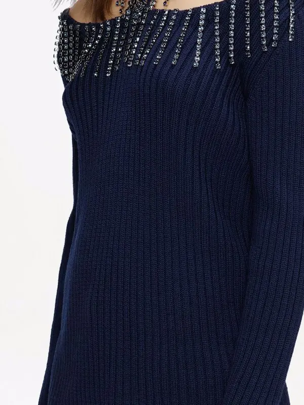 CHRISTOPHER KANE Crystal-embellished Virgin Wool Jumper
