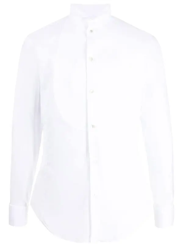Giorgio Armani Long-sleeved Cotton Shirt - White