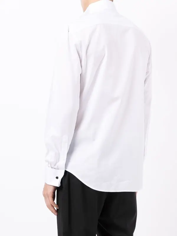Giorgio Armani Long-sleeved Cotton Shirt - White