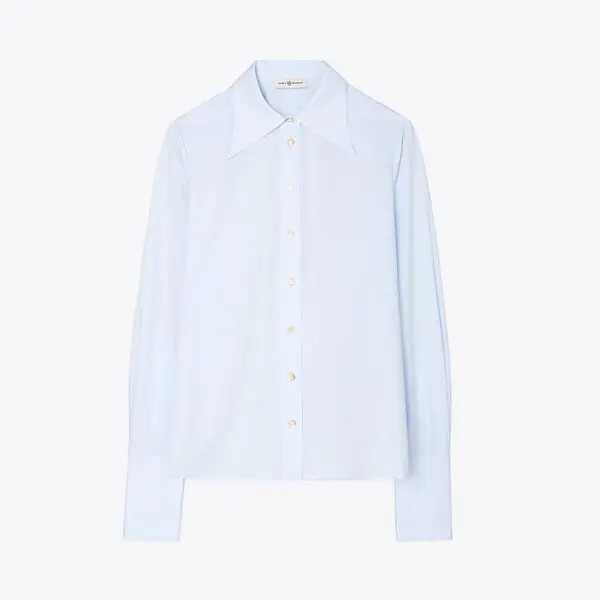 Tory Burch Cotton Poplin Shirt - Crisp Blue