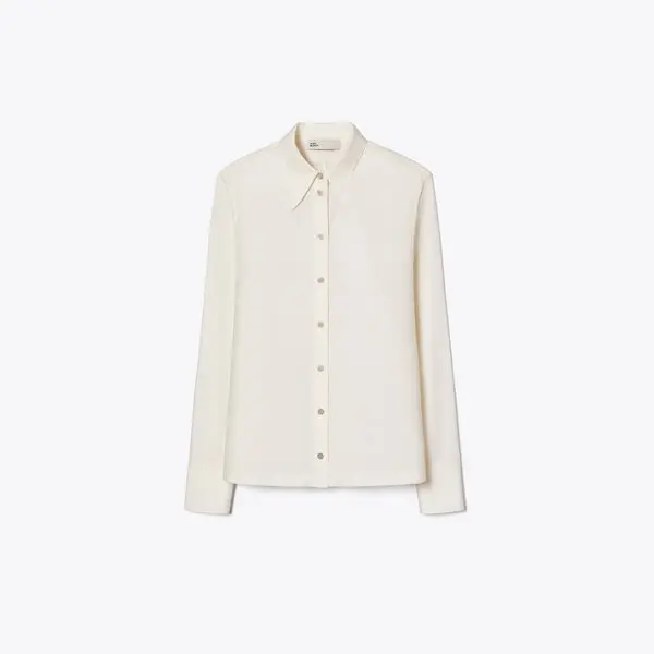 Tory Burch Cotton Poplin Shirt - Ivory/ivory