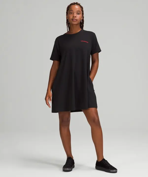 Lululemon La All Yours Pocket T-Shirt Dress - Black | Editorialist