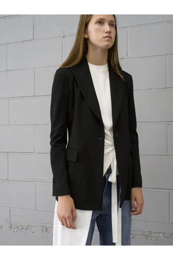 Rosetta Getty Peak Lapel Blazer - Black