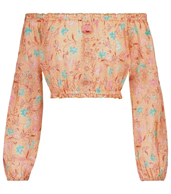 Poupette St Barth Rachel Printed Crop Top