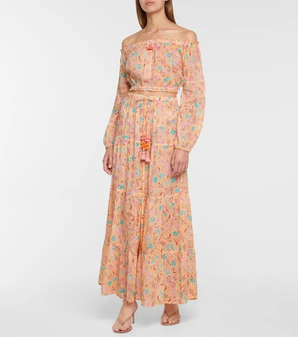 Poupette St Barth Rachel Printed Crop Top