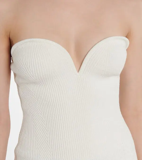 Galvan Thalia Strapless Midi Dress - White