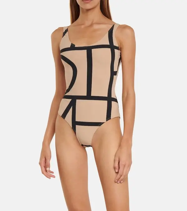 TOTEME Logo Swimsuit - Beige