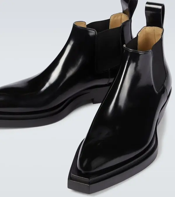 Bottega Veneta Chisel Leather Ankle Boots