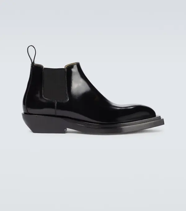 Bottega Veneta Chisel Leather Ankle Boots