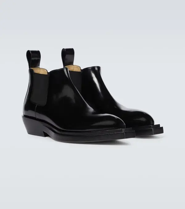 Bottega Veneta Chisel Leather Ankle Boots