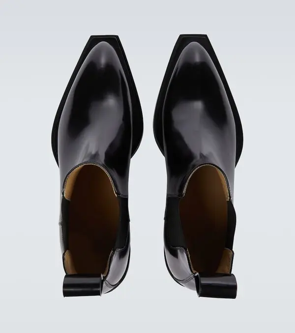 Bottega Veneta Chisel Leather Ankle Boots