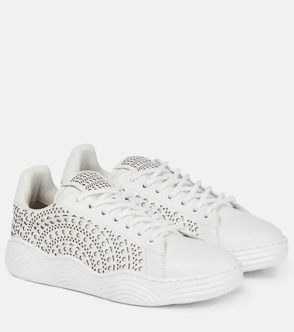 Alaïa Lazer-cut Leather Sneakers