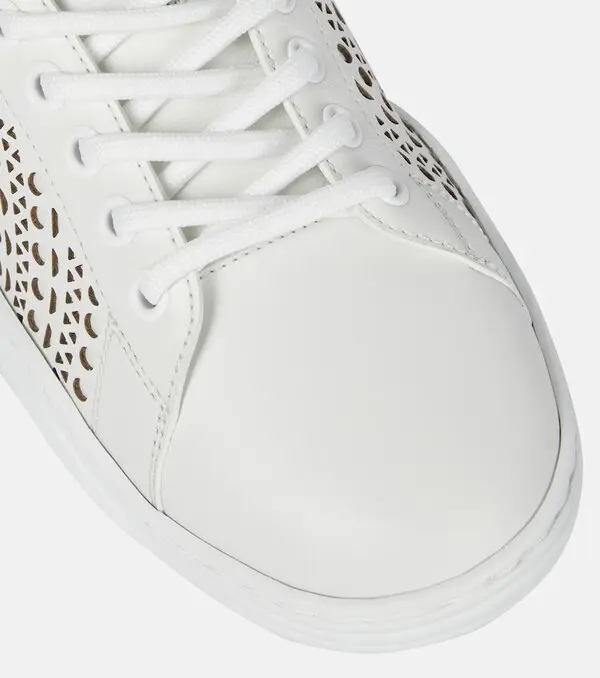Alaïa Lazer-cut Leather Sneakers