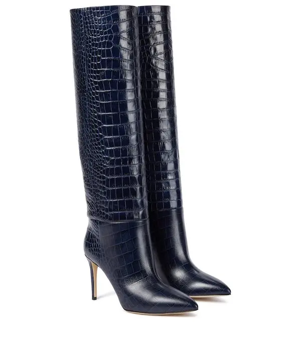 Paris Texas Croc-effect Leather Knee-high Boots