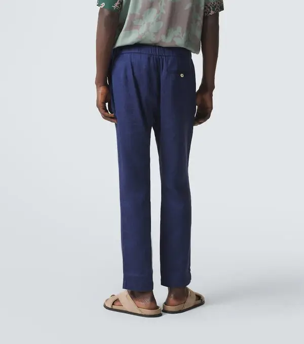 Frescobol Carioca Linen And Cotton Chinos - Blue