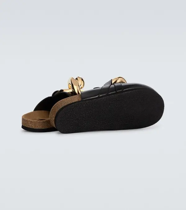JW Anderson Curb Chain Mules - Black