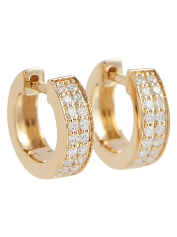 SYDNEY EVAN Two Row 14kt Huggie Earrings With Diamonds