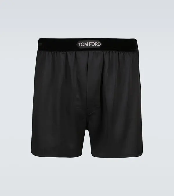 TOM FORD Silk-blend Boxers - Black