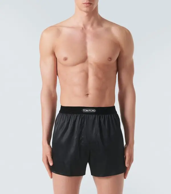 TOM FORD Silk-blend Boxers - Black