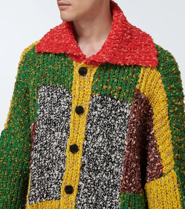 Jw Anderson Anchor Patchwork Cardigan In Multicoloured - 60% Off