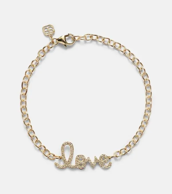 SYDNEY EVAN Love 14kt Yellow And Diamond Bracelet - Gold