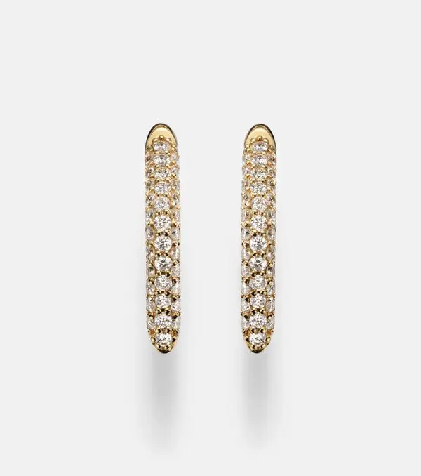 SYDNEY EVAN 14kt Yellow Diamond Hoop Earrings - Gold