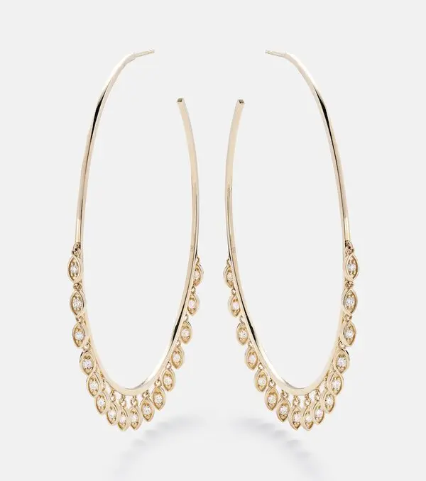 SYDNEY EVAN 14kt Yellow Diamond Hoop Earrings - Gold