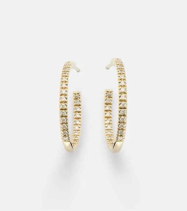 SYDNEY EVAN 14kt Yellow Diamond Hoop Earrings - Gold