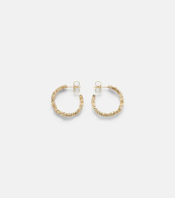 SYDNEY EVAN 14kt Yellow Diamond Hoop Earrings